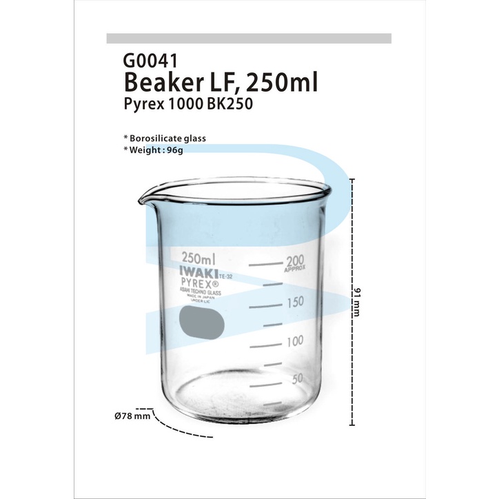 IWAKI PYREX Beaker Borosilicate Glass (250ML) | Shopee Singapore