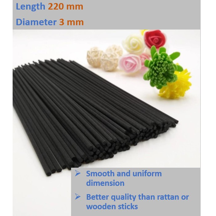 50pcs/100pcs [220mm x 3mm] Premium Fibre Reed Sticks for Reed Diffuser ...