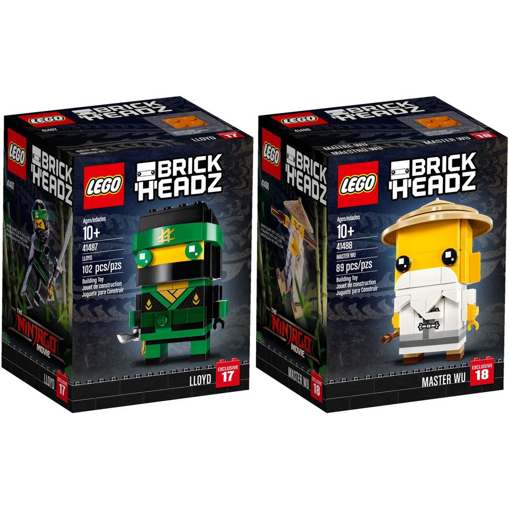 [xRebirthed] LEGO Brickheadz 41487 Llyod + 41488 Master Wu | Shopee ...