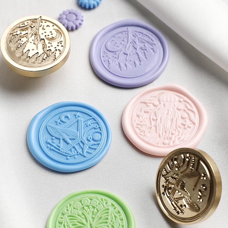 Mixed-Pattern Retro Sealing Wax Letter Stamp Head Handmade Brass DIY ...