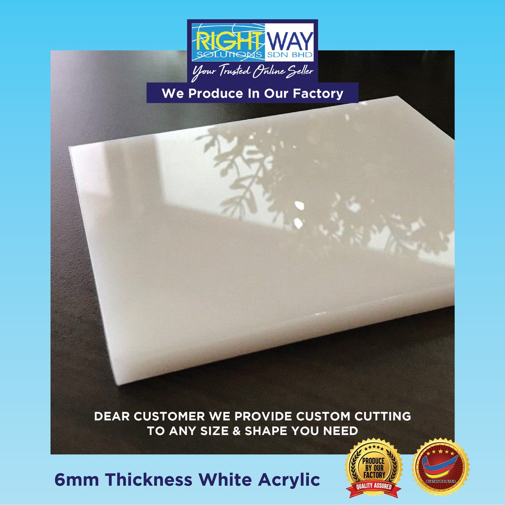 6mm THICKNESS DIY WHITE ACRYLIC SHEET (SIZE - 150mm x 150mm) | Shopee ...