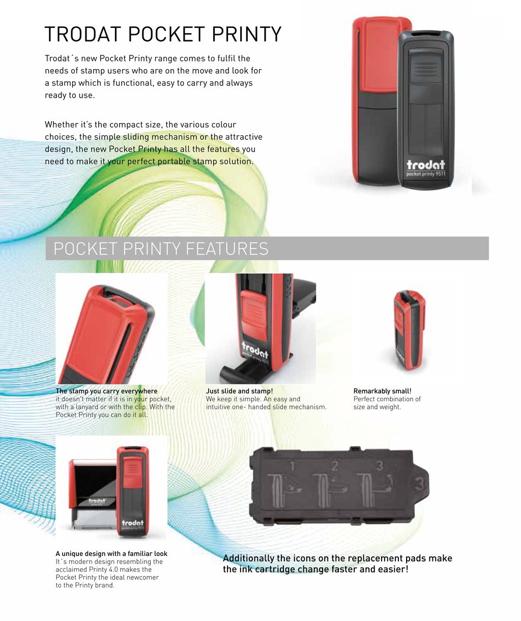 (NEW)Trodat Self-inked Mobile Pocket Rubber Stamp,Trodat 9511,9512 ...