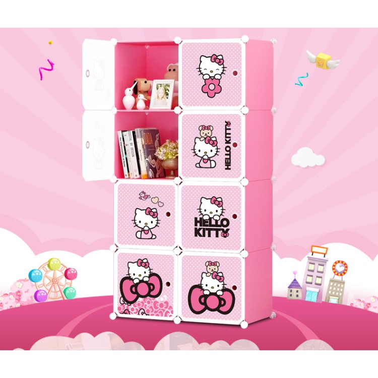 Hello kitty DIY Cube Storage System Rack Shelf Wardrobe Box Storage ...