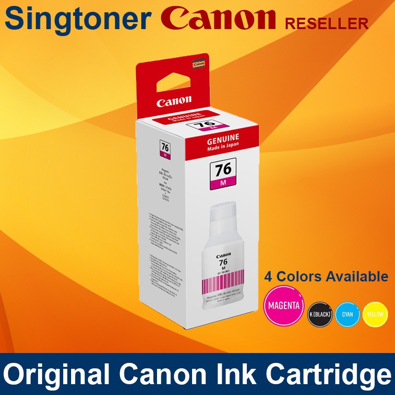 [Original] Canon 76 Pigment Black Cyan Magenta Yellow Ink Bottles for ...