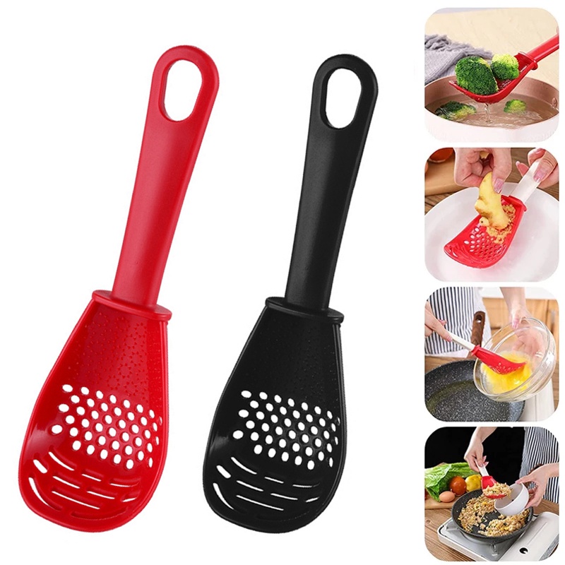 New Multifunctional Kitchen Cooking Spoon Heat-resistant Hanging Hole ...