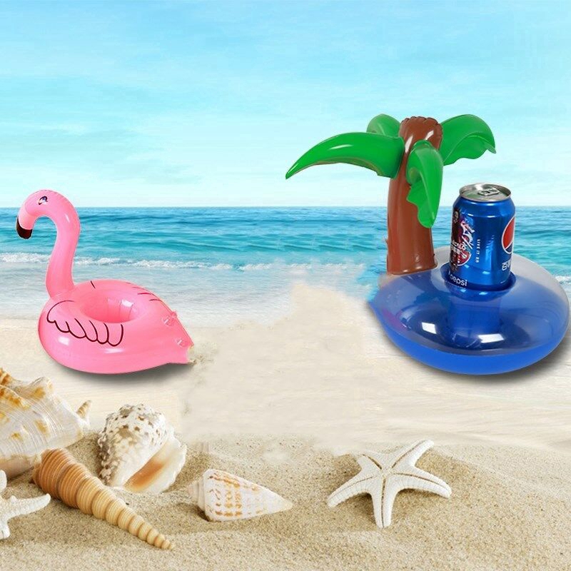 Mini Cute Inflatable Cup Holder Unicorn Flamingo Drink Holder Swimming ...