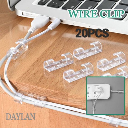 20PCS Cable Clips Organizer Self-Adhesive Wire Holder, Cord Management ...