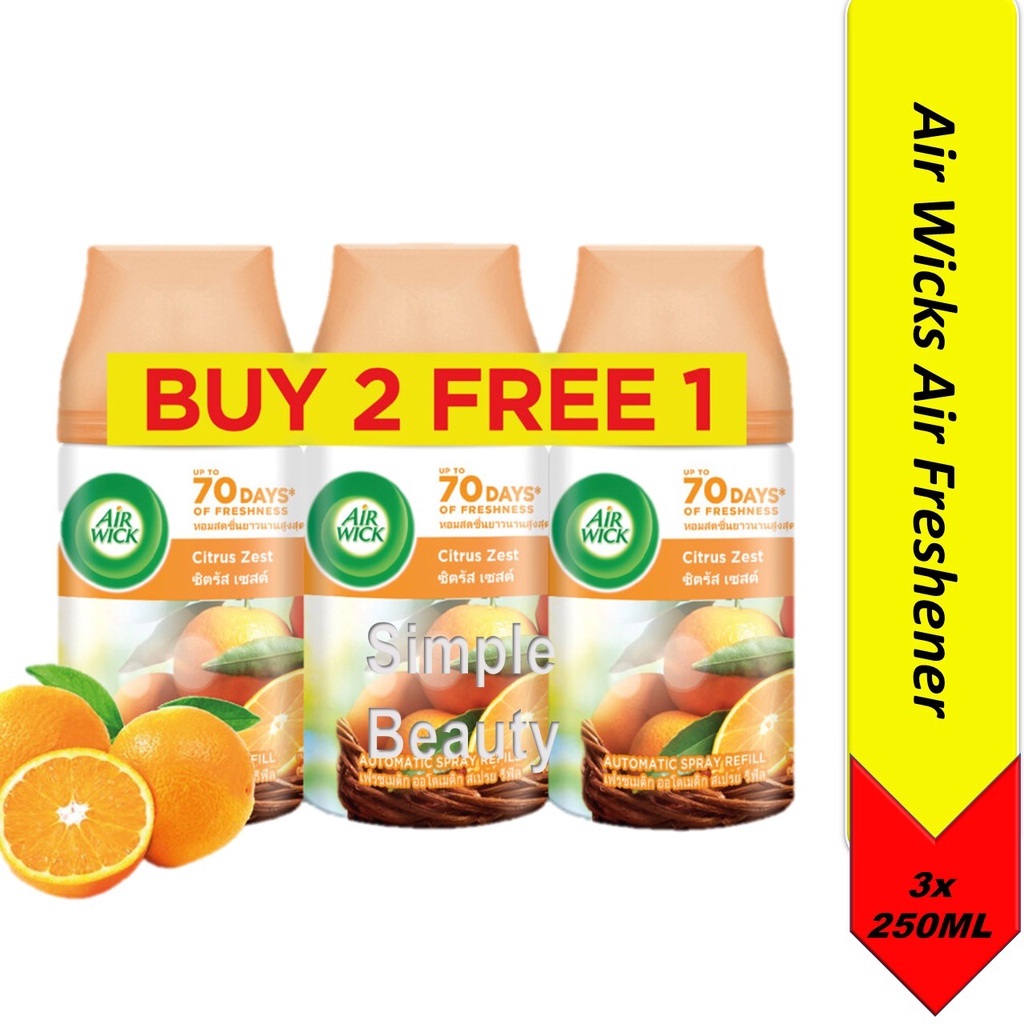 Air Wick Citrus Zest Automatic Spray Refill, 250ml [Bundle of 3 ...