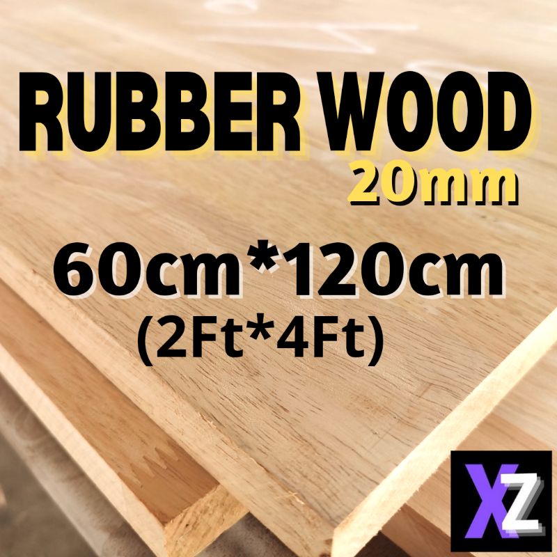 XZ Rubber Wood 2ft*4ft 20mm (Grade AB) Solid Wood Table Top Kayu Getah ...