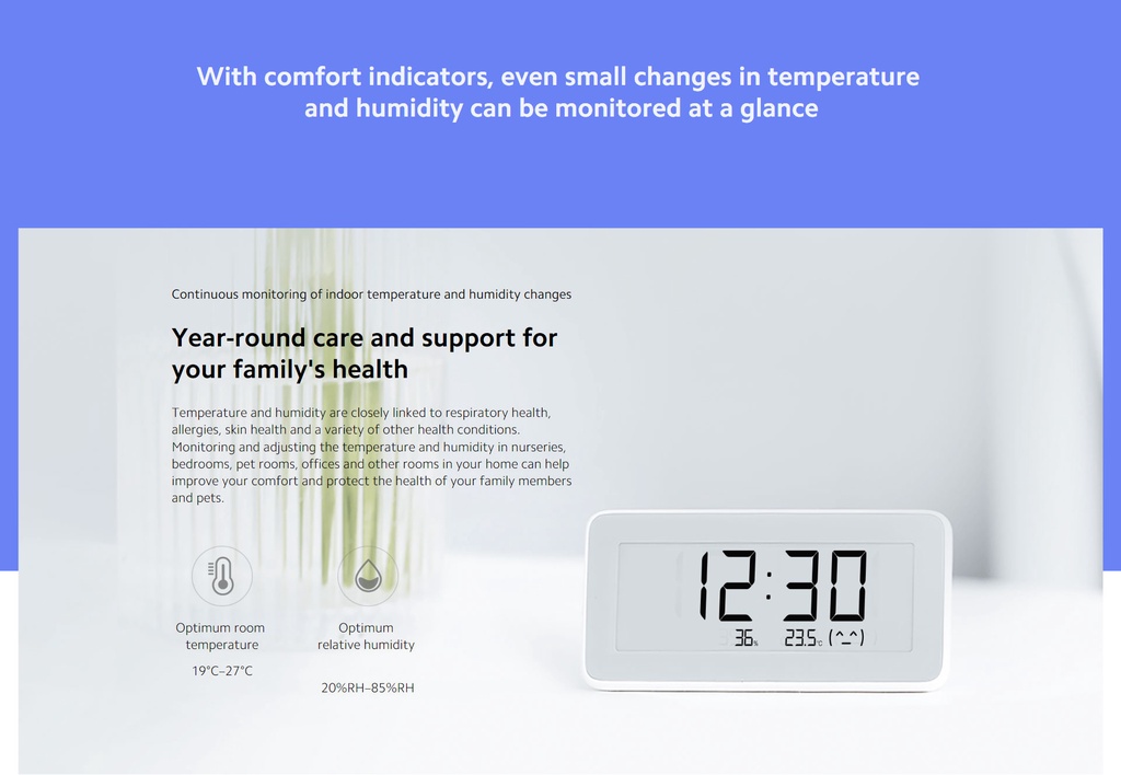 Xiaomi Mi Temperature and Humidity Monitor Clock | Shopee Singapore