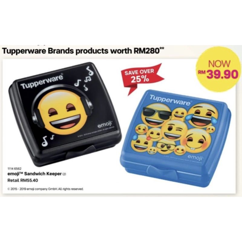 Tupperware Brands Emoji Sandwich Keeper (1 pc) | Shopee Singapore