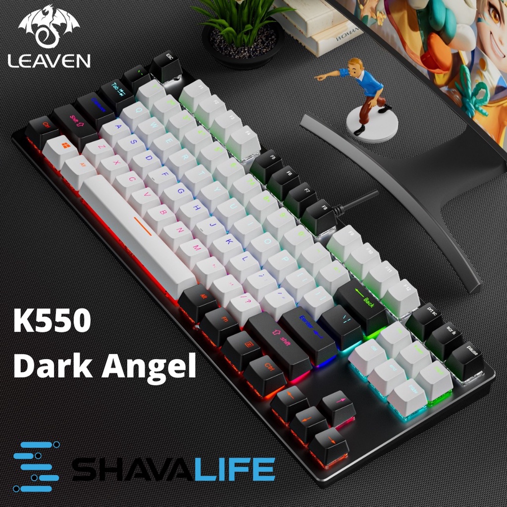 【SG🇸🇬 Ready Stock】Leaven K550 Mechanical Gaming Keyboard (TKL 87 Keys Wired) | Shopee Singapore