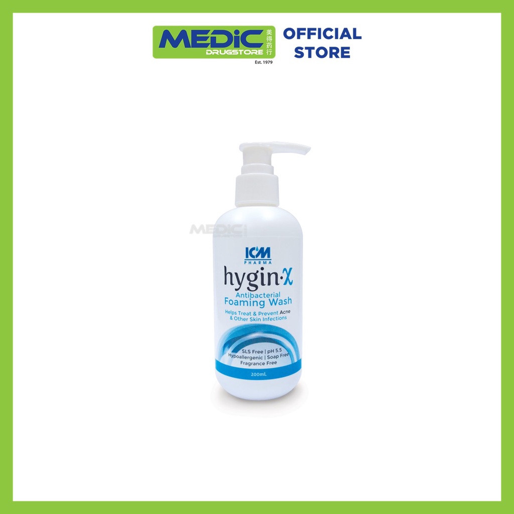 [Bundle of 4] ICM Pharma Hygin-X Antibacterial Acne Foaming Wash 200ml ...