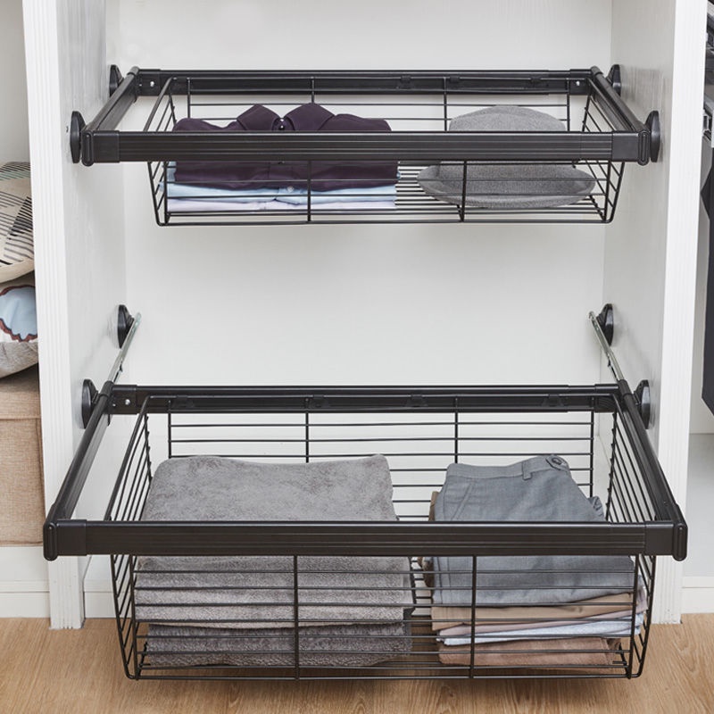 Pull-out Basket Household Stretchable Pants Rack Push-Pull Drawer ...