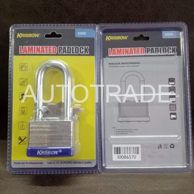Iron Padlock 50 Mm Long Beam Original Krisbow Laminated Padlock ...