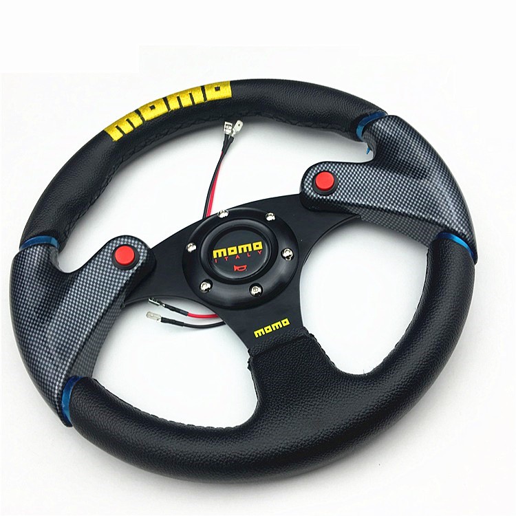 MOMO Universal Car Racing Steering Wheel With PVC Carbon Fiber Steering ...