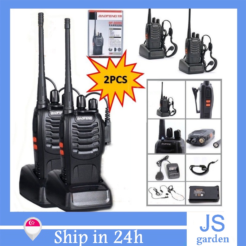 2 pcs Baofeng BF-888s Two-Way Radio Walkie Talkie with Earpiece ...