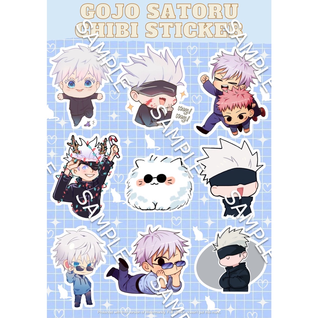 Sticker SET JUJUTSU KAISEN CHIBI VERSION GOJO SAKUNA MEGUMI NOBARA ...