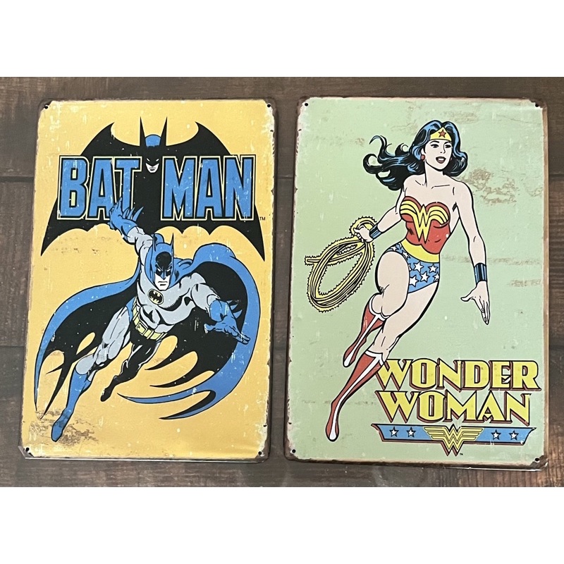 SG Seller Superheroes Wonder Woman Batman Retro Decoration Metal Wall ...
