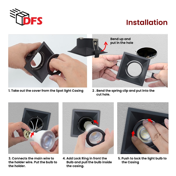 [BUY 1 FREE 1 BULB] DFS LED Spot Light ANTI GLARE 4W/5W Tri-tone /9W ...