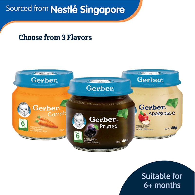 Gerber 1st Foods Jar Puree Baby Food Assorted (80g) | Shopee Singapore