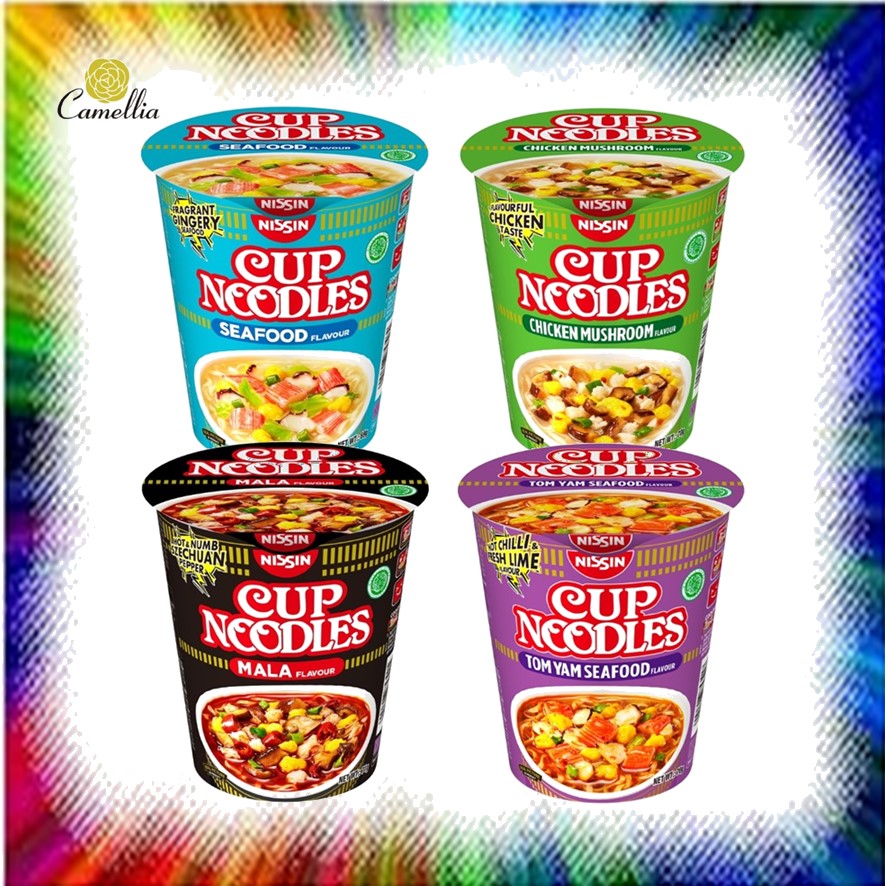 (Halal) Nissin Cup Noodles - Seafood / Tom Yam Seafood / Chicken Mushroom / Mala 69-71G | Shopee ...