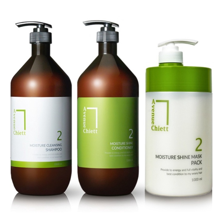 Avenue Chiett moisture cleanging shampoo & shine conditioner 1500ml shine mask pack 1000ml ...