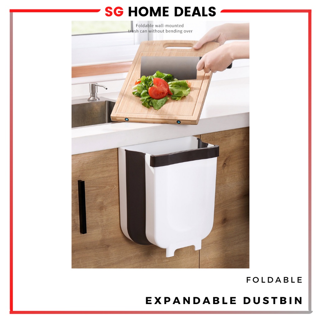 [SG STOCKS] Foldable Kitchen Dustbin / Hanging Waste Bin For Cabinet ...