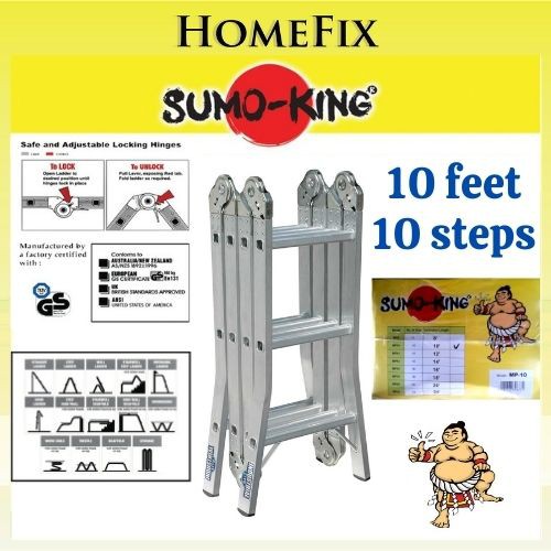 10 Steps 3.0 Meter SUMO-KING Heavy Duty Multi Purpose Ladder Multi ...