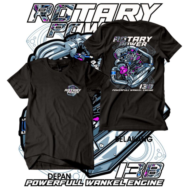 MESIN Engine T-shirt 13B Rotary Engine Wankel Engine RX7 JDM legend Car ...