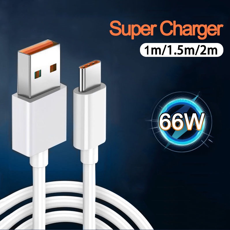6A 5A 66W Fast Charger Cable USB To Type C Super Charging Data Cord Quick Charger Cable For ...