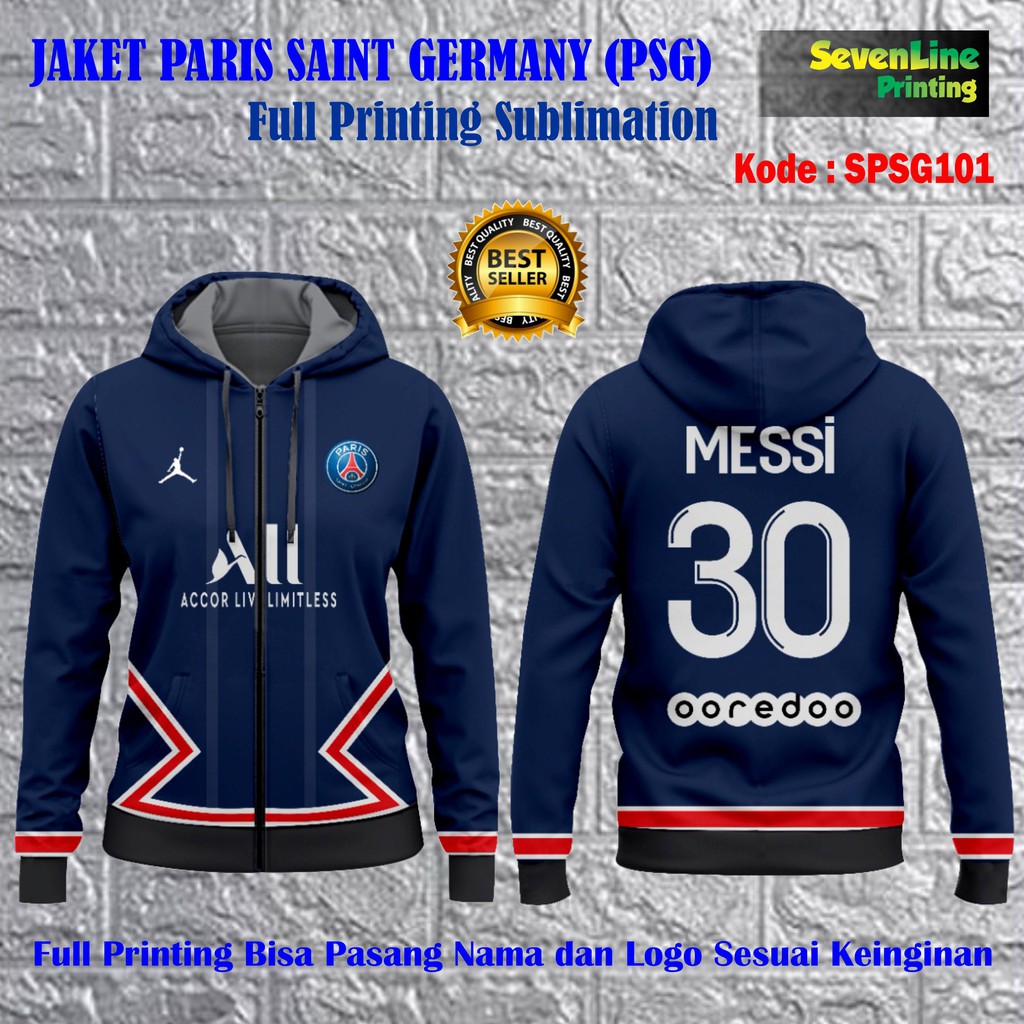 Psg Custom Full Printing Sublime Jacket Can Install Names, Photos And ...