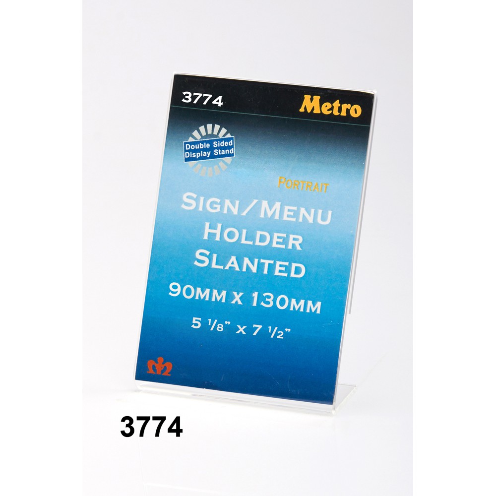 Display Stand Sign Menu, Portrait L Shape Slanted, Transparent Holder ...