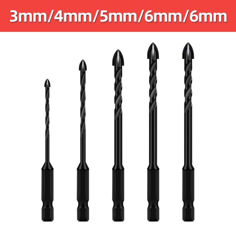 Cross Hex Tile Drill Bit For Glass Concrete Ceramic Tile Hole Opener Tunsten Carbide Hard Alloy ...