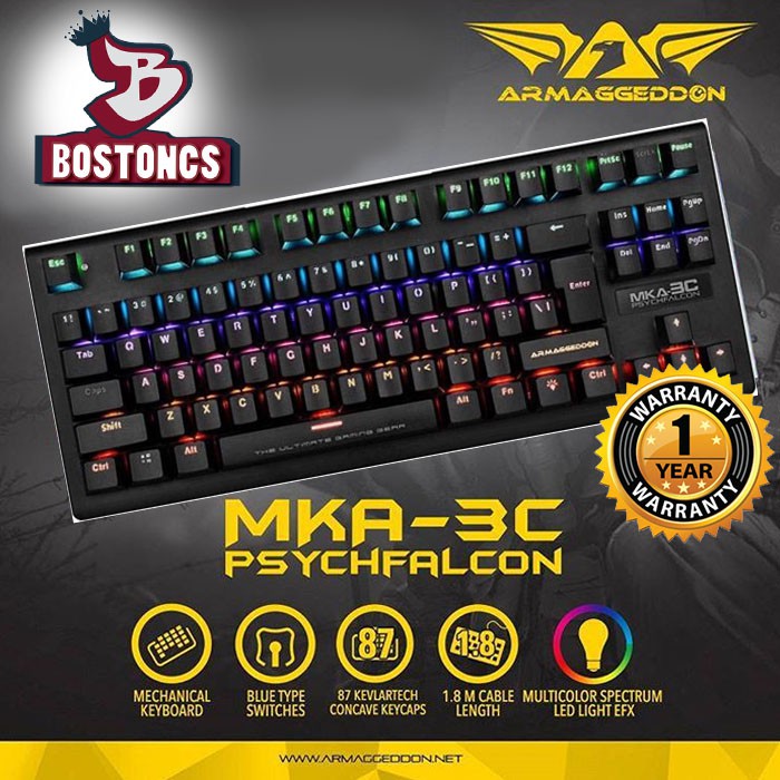 Armaggeddon MKA-3C Psychfalcon Mechanical Keyboard Blue Switch | Shopee ...