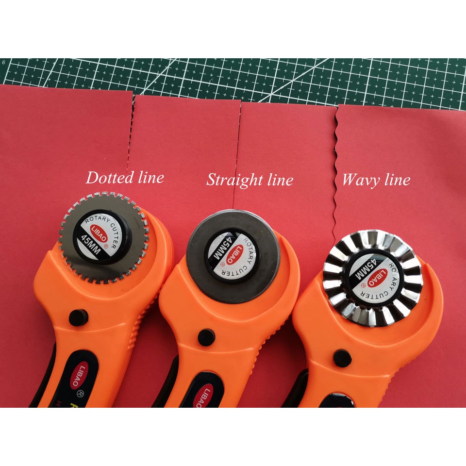 Dotted line 45mm Blades Manual Rotary Fabric Cutter Craft Cloth Leather ...