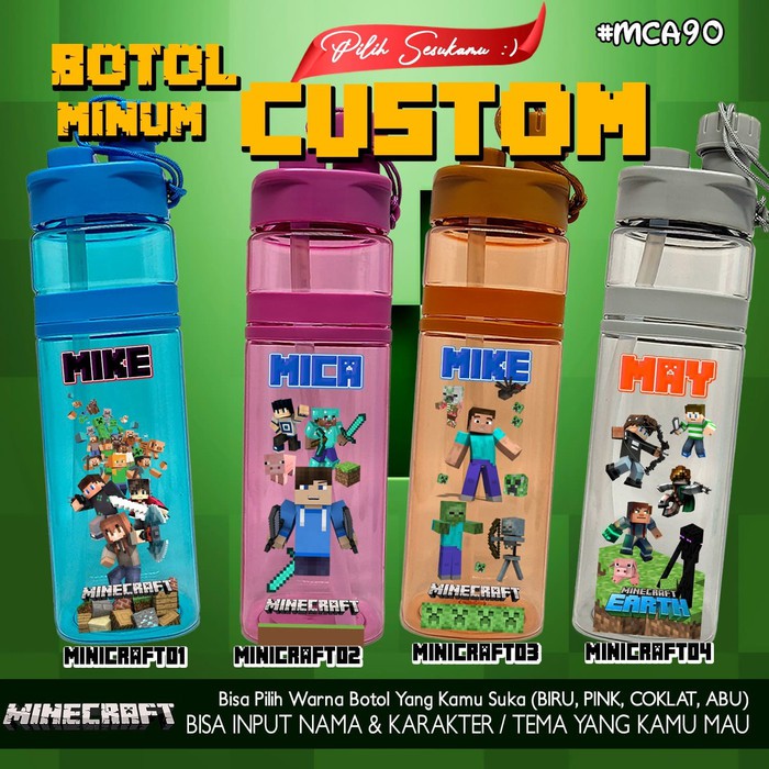 Minecraft / MINE CRAFT theme Custom Children's Drinking Bottle | Shopee ...
