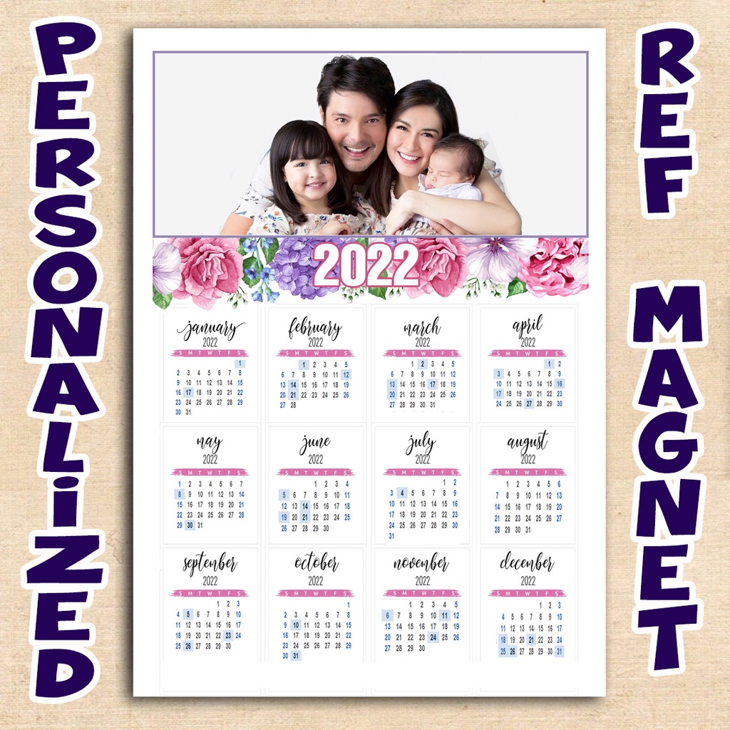 Personalized Photo Calendar Ref Magnet A4 Size | Shopee Singapore