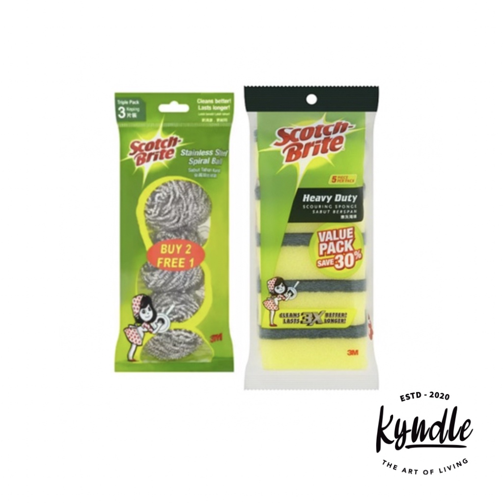 3M™ Scotch-Brite® Heavy Duty Metallic Spiral Ball Set of 3 | Scouring ...