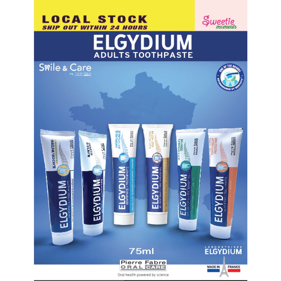 [🇸🇬 STOCK] Elgydium Toothpaste- Adults Toothpaste Anti-Plaque/Sensitive ...