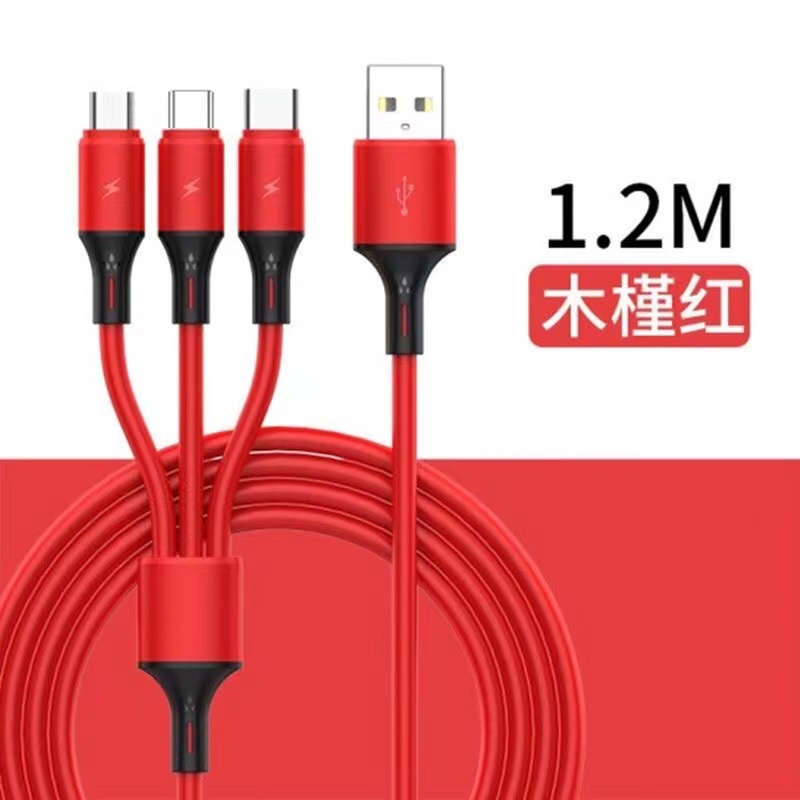 Three-In-One Liquid Silicone USB Charging Cable Fast Micro USB/Type-C ...