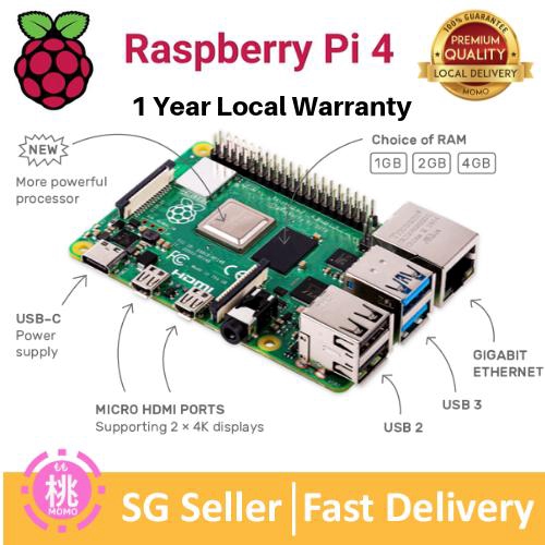 Raspberry Pi 4 Model B 2019 Quad Core 64 Bit WiFi Bluetooth ( 2GB , 4GB ...