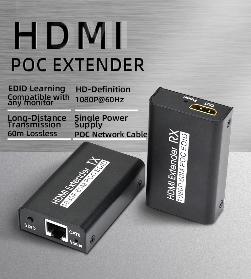 HDMI LAN Extender Over Single Cat-5E Cat-6 RJ45 Up To 200Ft 60 Meter ...