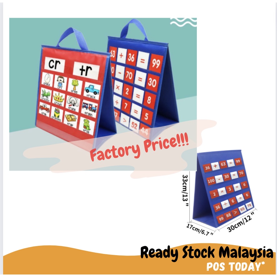 Table folder chart/ Flashcard Pocket Chart Holder Desk Table top / Two ...