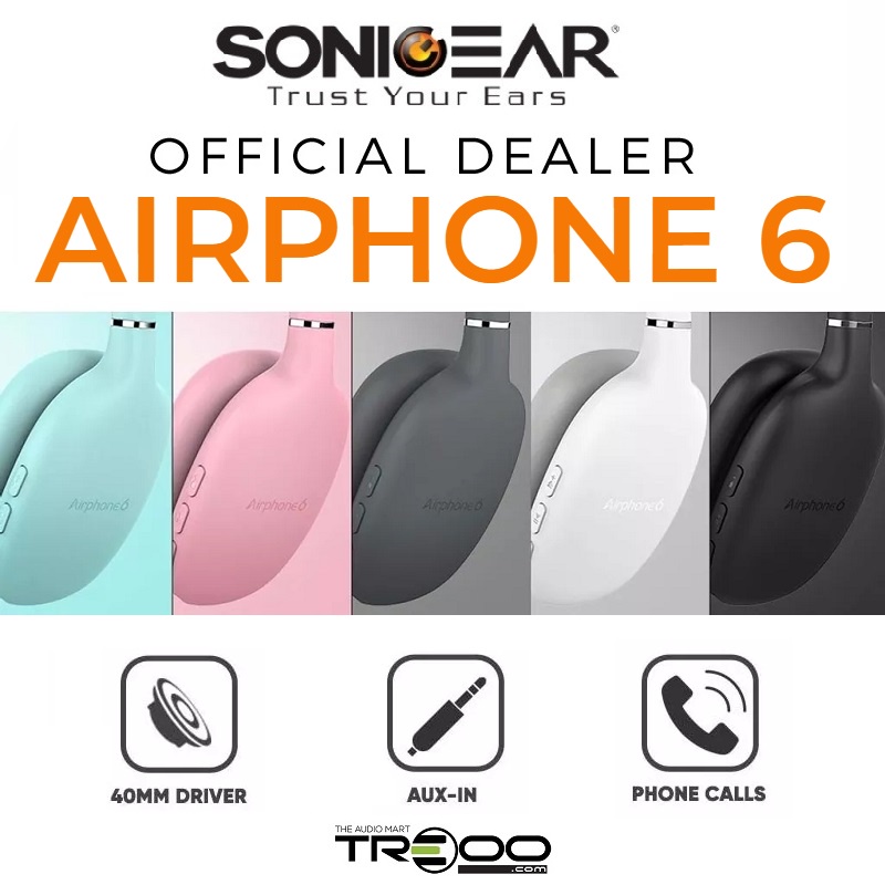 SonicGear Airphone 6 Wireless Bluetooth Over-Ear Headphone with ...