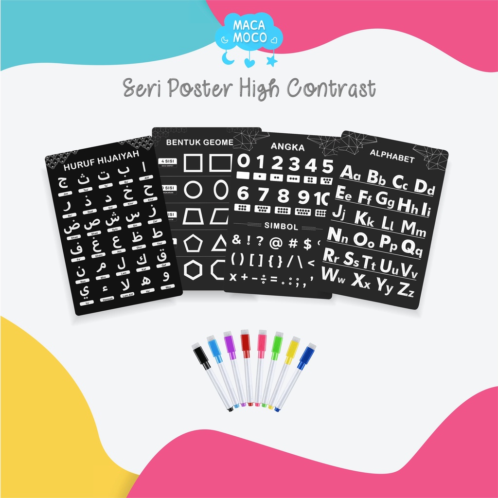 Poster High Contrast Series Tracing Markers Wipe and Clean (Alphabet ...