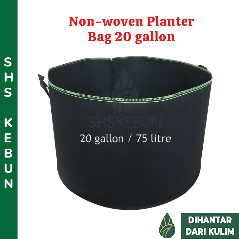 Large Nonwoven Planter Bag 20 gallon 50(D)x40(H) cm 75 Litre Pasu Besar ...