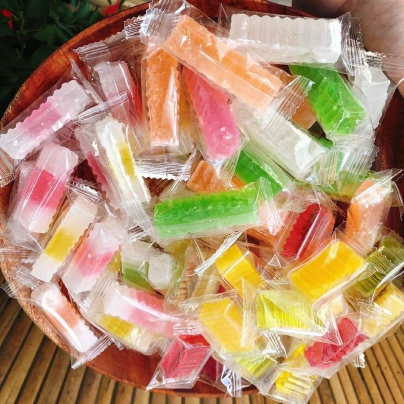 Mixed jelly jam mixed with 3 types of crispy jelly, crispy milk jelly ...