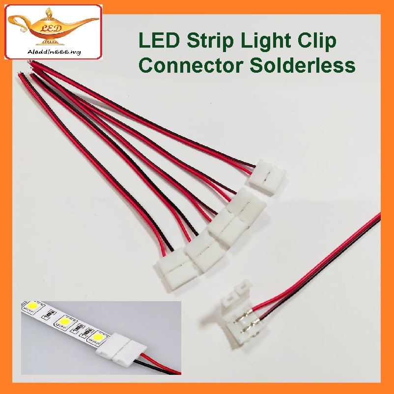 2835 / 5050 LED Strip Light Clip Connector Solderless 2 Pin (Single Color Strip) | Shopee Singapore