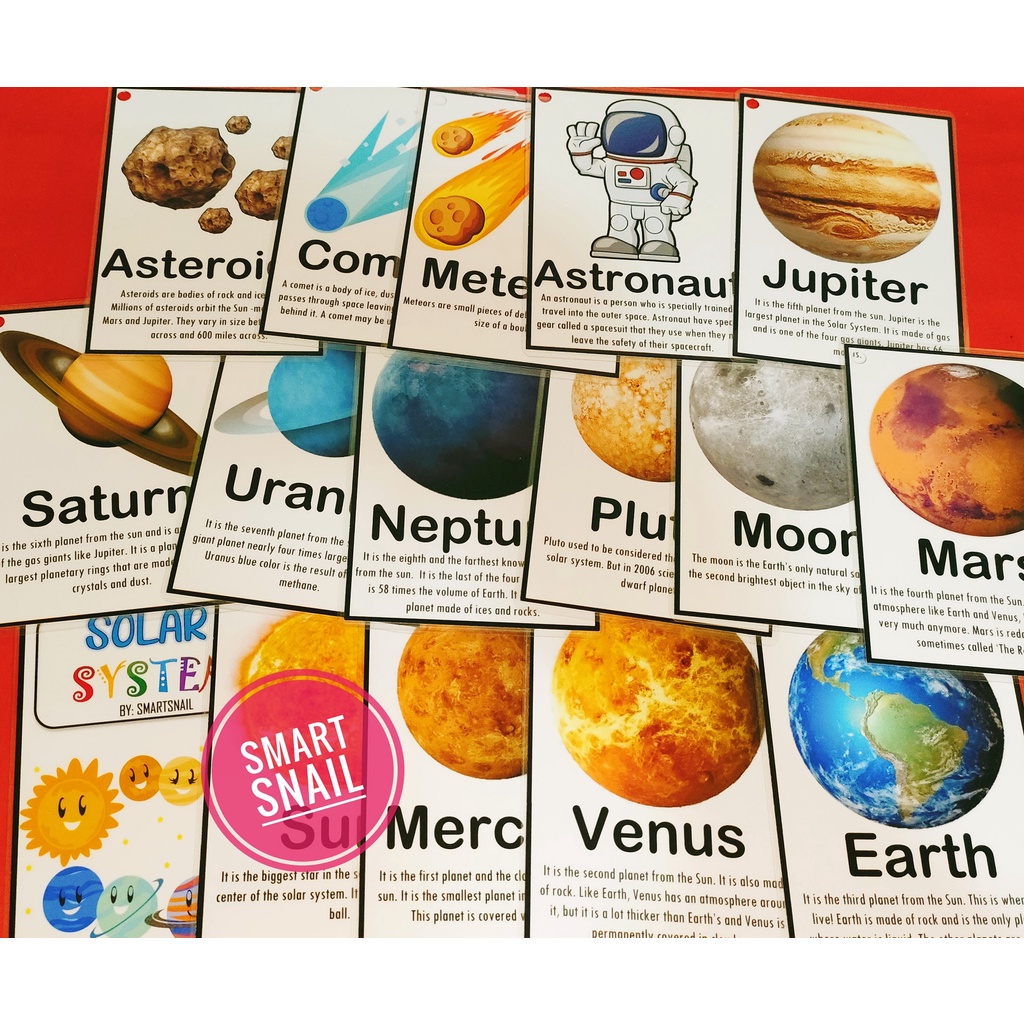 Solar System Flashcards - Laminated | Shopee Singapore